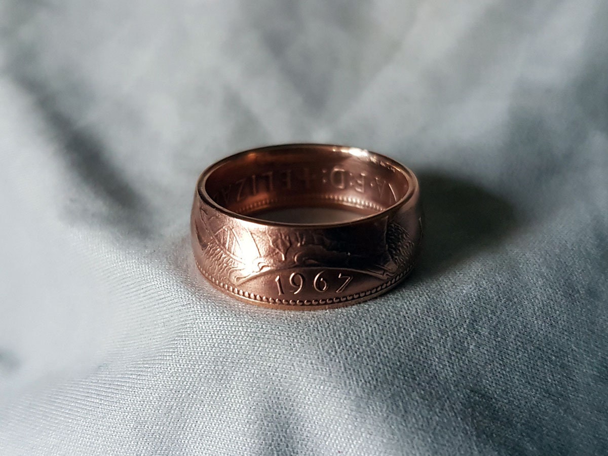 Hand Made Coin Ring - English / British / UK 1967 Britannia Penny / 1d ...