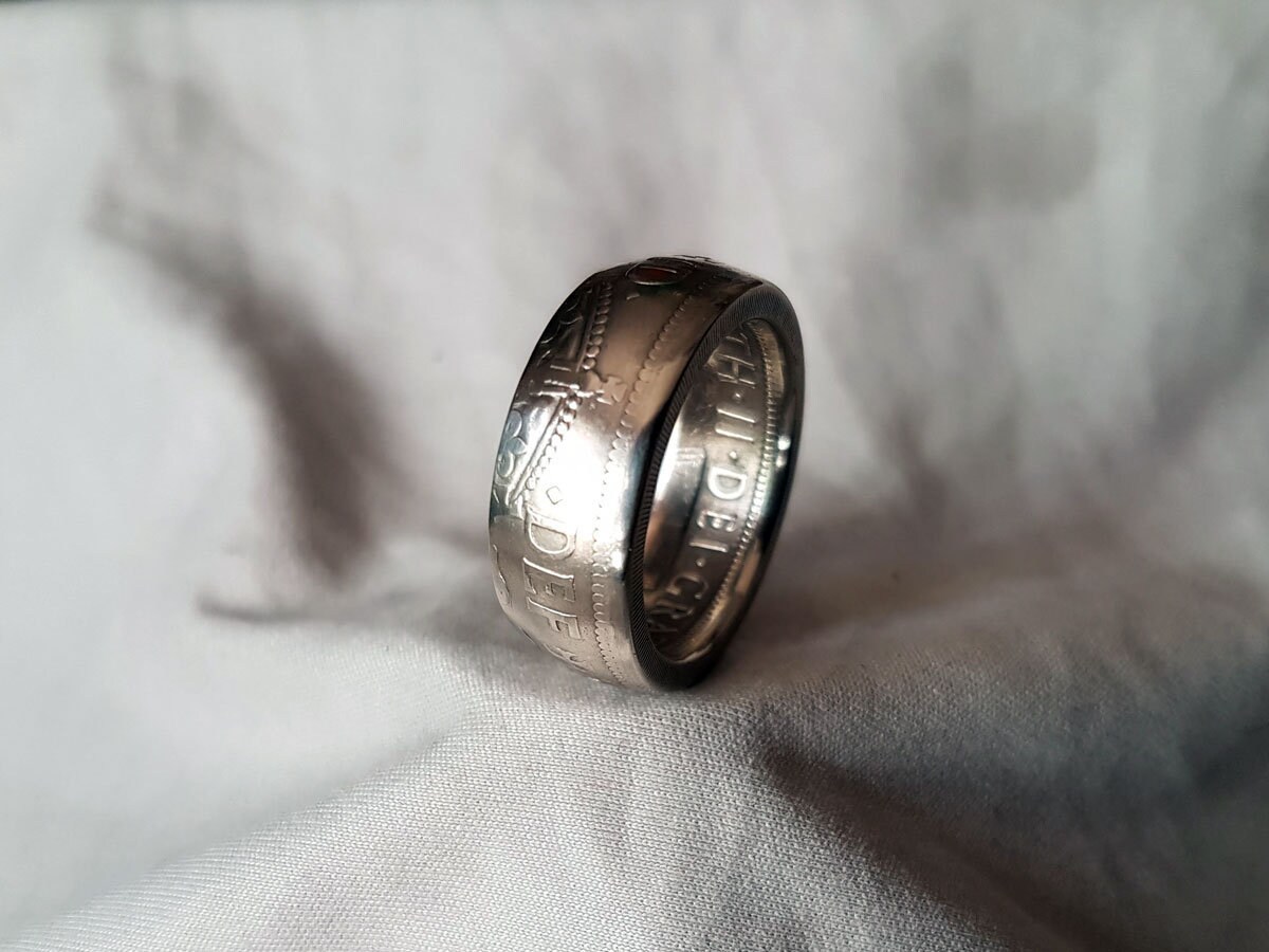 Hand Made Coin Ring - Uk/british 1956 Half Crown - Size R / 18,5mm ...
