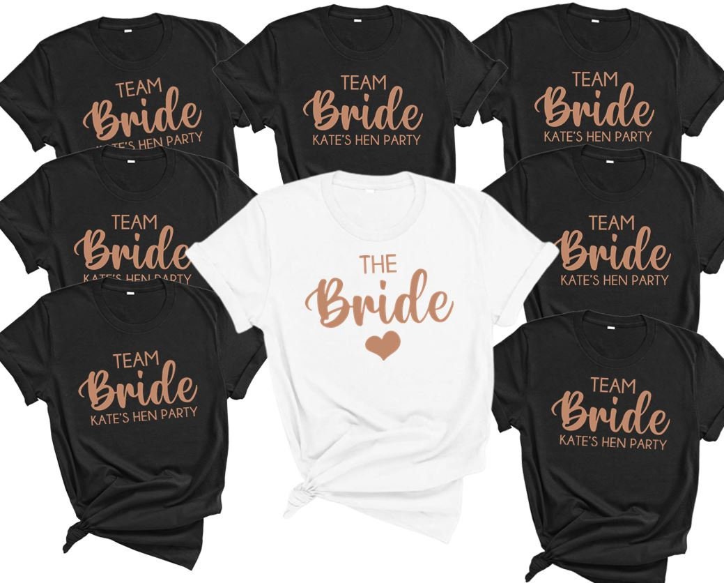 Personalised Hen Party T Shirts Hen Party Shirts Team Bride Etsy Uk