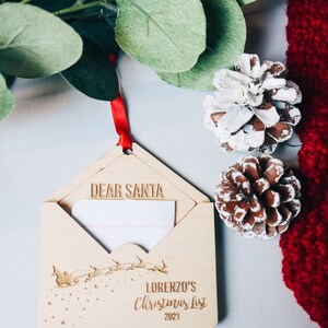 Personalized Letter to Santa Ornament, Customizable Christmas Wishlist ...