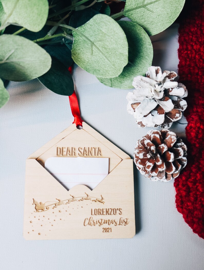 Personalized Letter to Santa Ornament, Customizable Christmas Wishlist ...