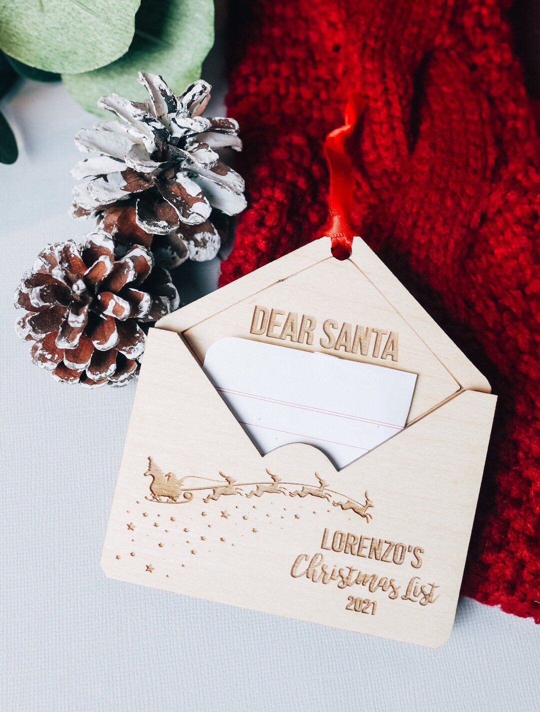 Personalized Letter to Santa Ornament, Customizable Christmas Wishlist ...