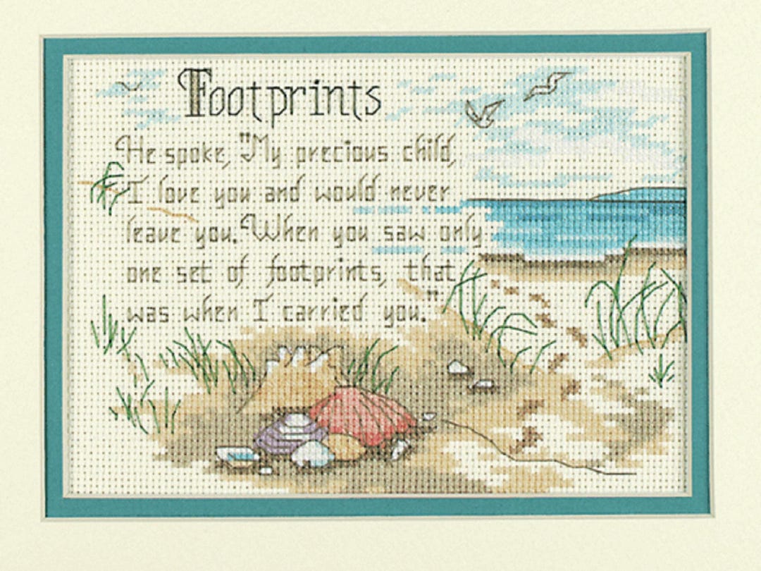 Footprints Counted Cross Stitch Kit: He Spoke - Etsy