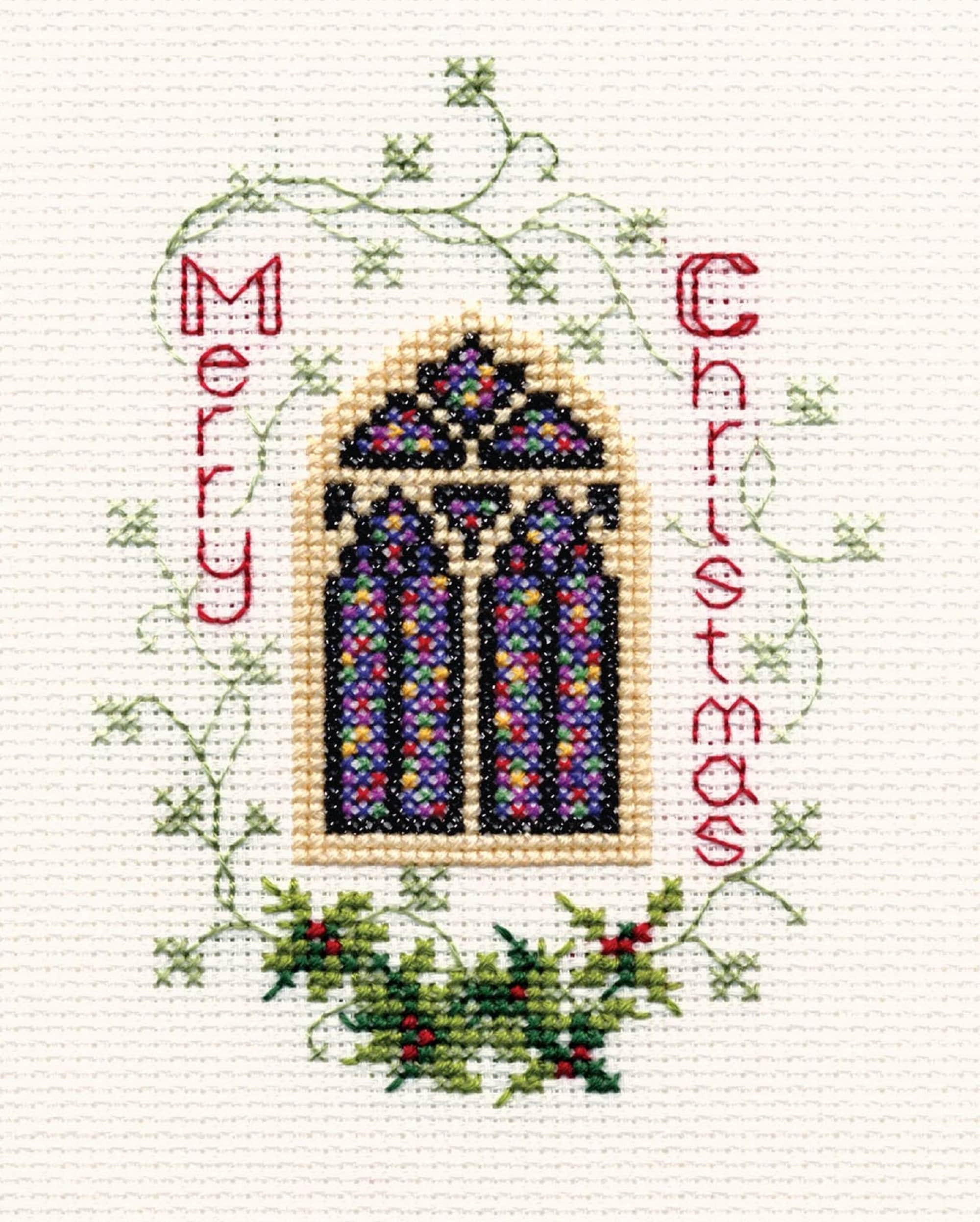Cross Stitch Christmas Card Kit by Bothy Threads Stained - Etsy