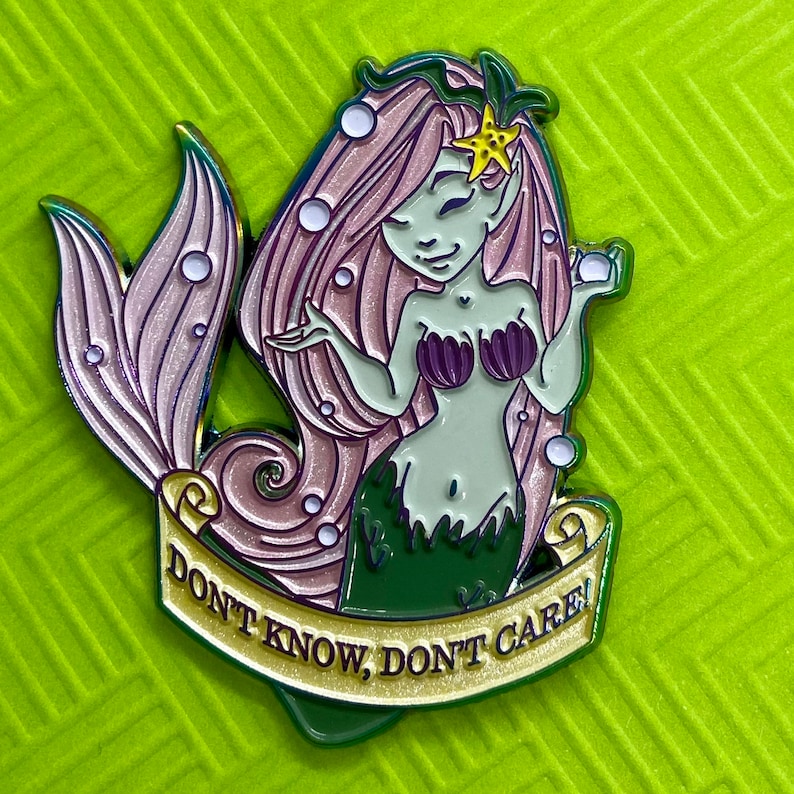Rude Moods Rainbow Mermaid Enamel Pin - Etsy