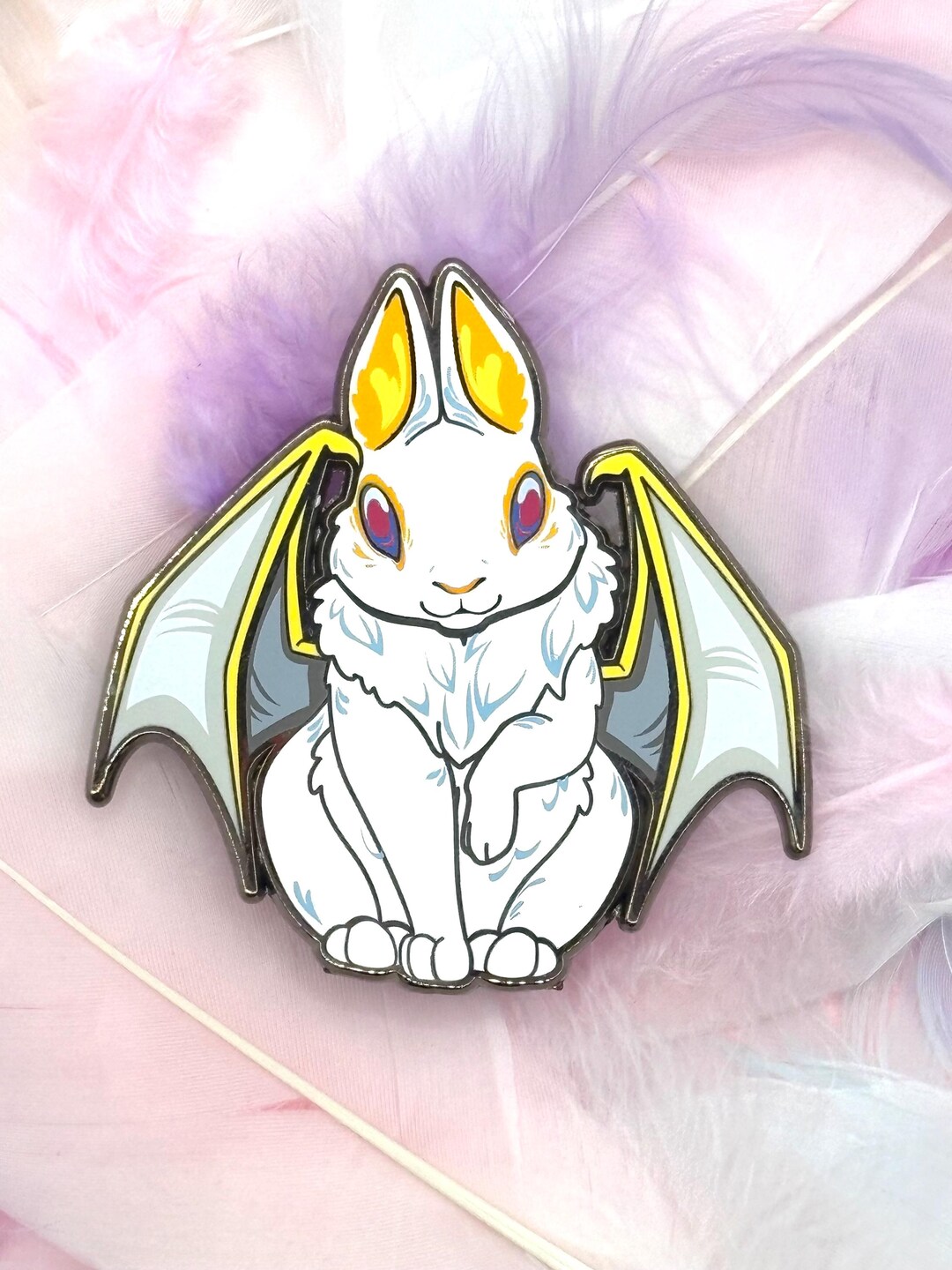 2024 White Honduran Bat Winged Wabbit Enamel Pin - Etsy