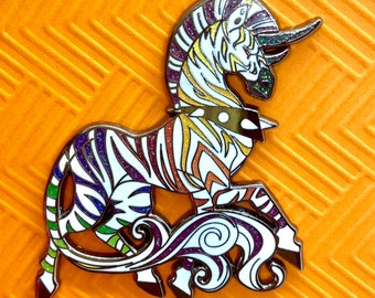 GRADE B Wicked Unicorn D Rainbow Metal Anodized Enamel Pin - Etsy