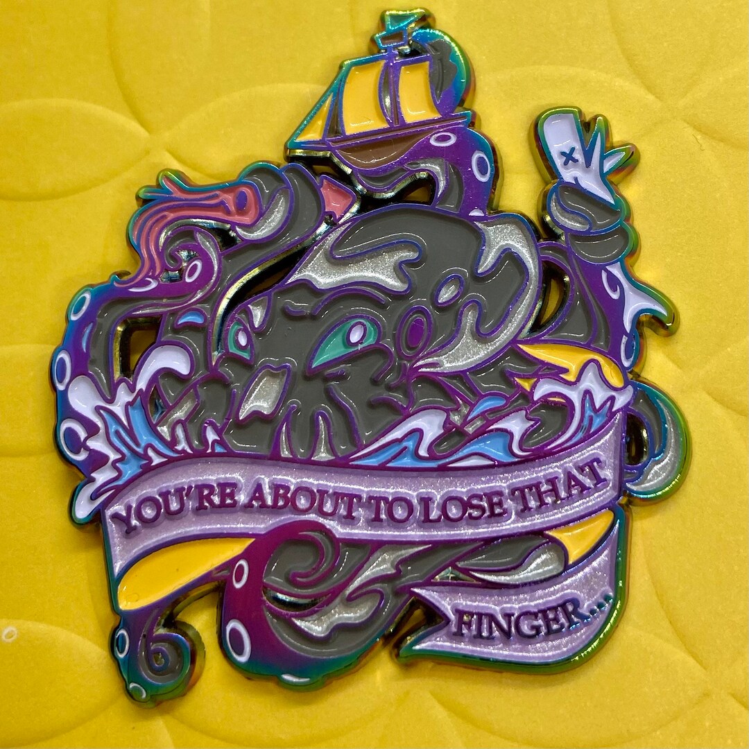 Rude Moods Rainbow Kraken Enamel Pin - Etsy