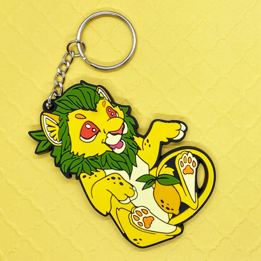 2021 3 Inch Lemion Lemon Lion Enamel PVC Keychain - Etsy