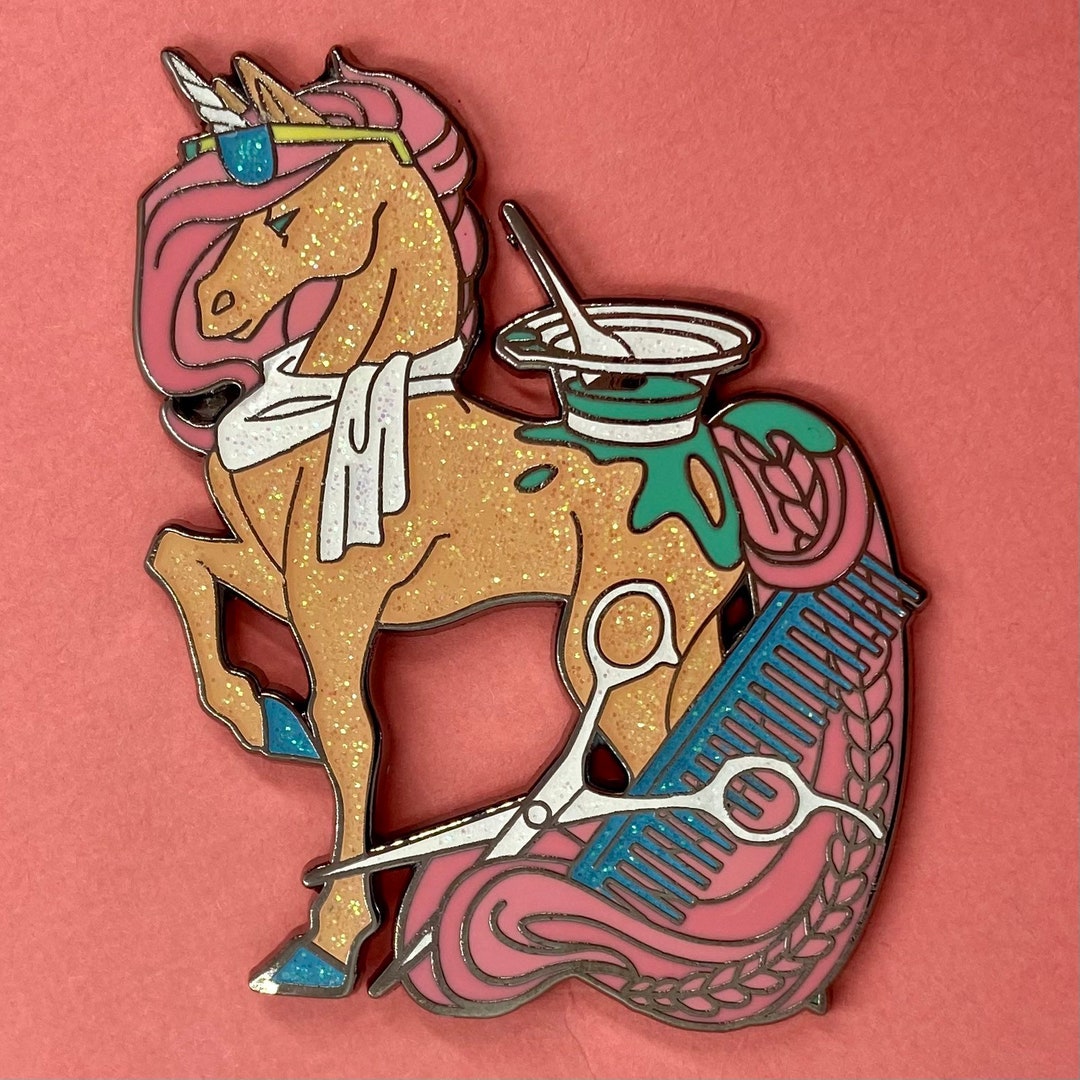 Hairdresser Stylist Unicorn Enamel Pin - Etsy