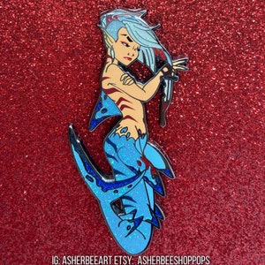2021 3 Mako Silver Shark Mermaid Enamel Pin big Pin - Etsy