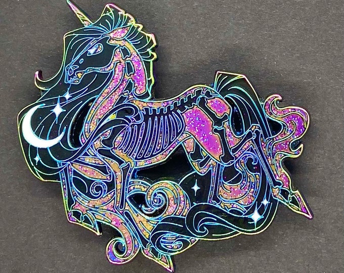 GRADE B - Wicked Unicorn (A) Rainbow Metal Anodized Enamel Pin - Etsy