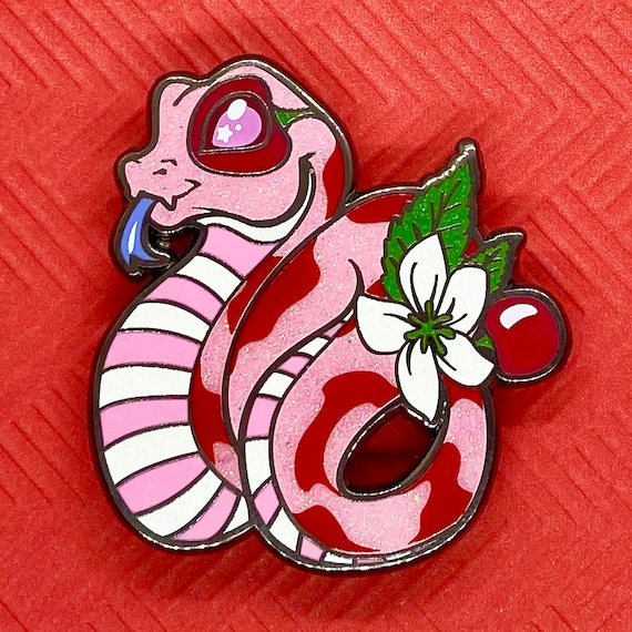 2021 Snarry Cherry Snake Enamel Pin | Etsy