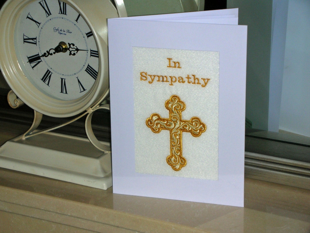 A New Machine Embroidered Hand Finished Sympathy Card Cross - Etsy