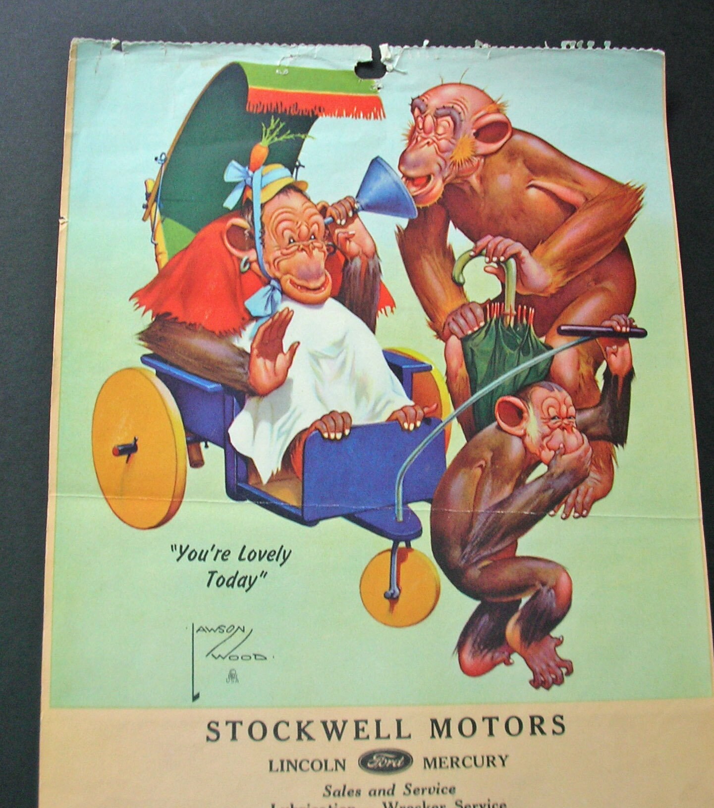 Old Ford Monkey Cartoon Type Advertising Item California Lawson Wood ...