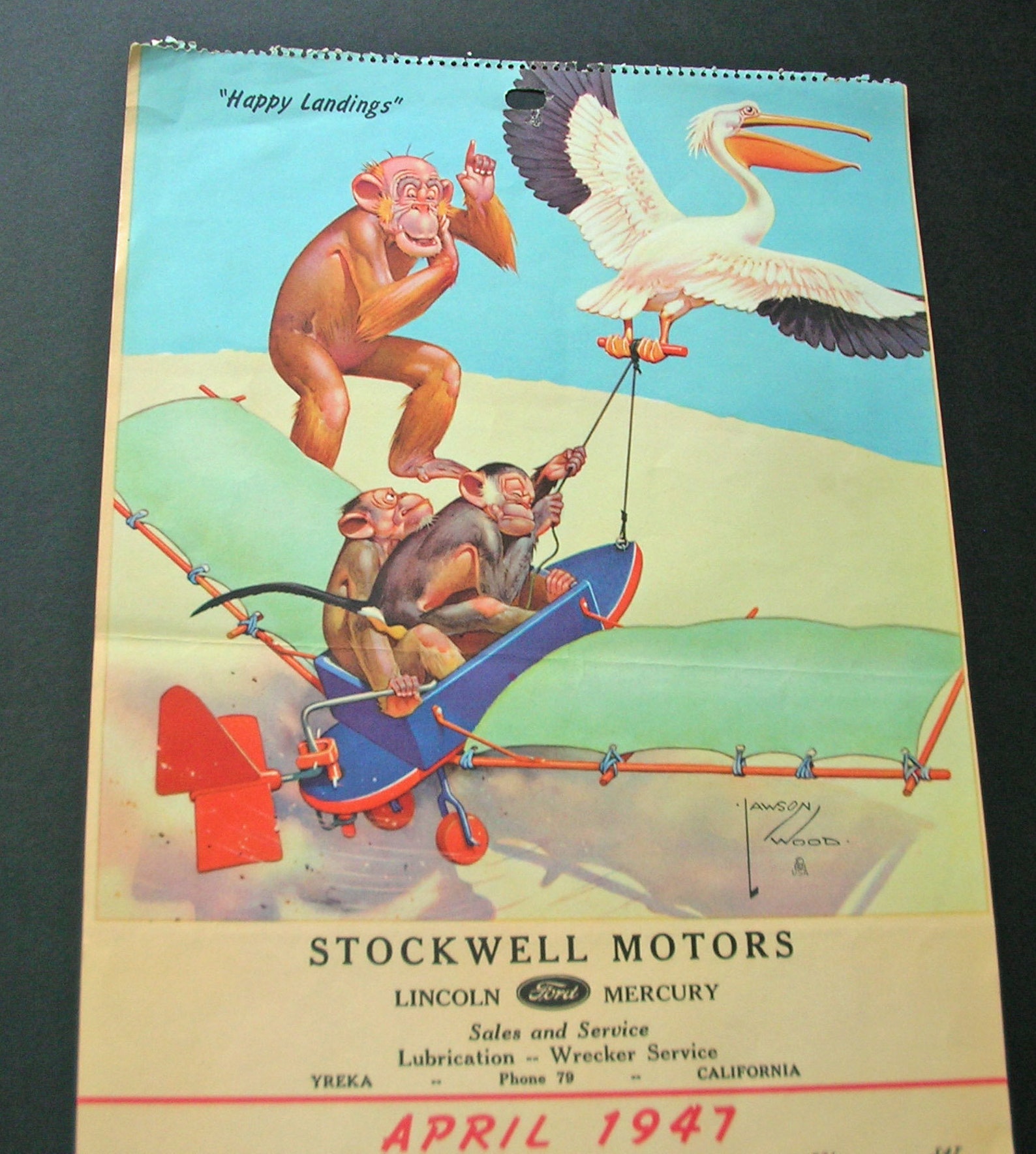 Old Ford Monkey Cartoon Type Advertising Item California Lawson Wood ...