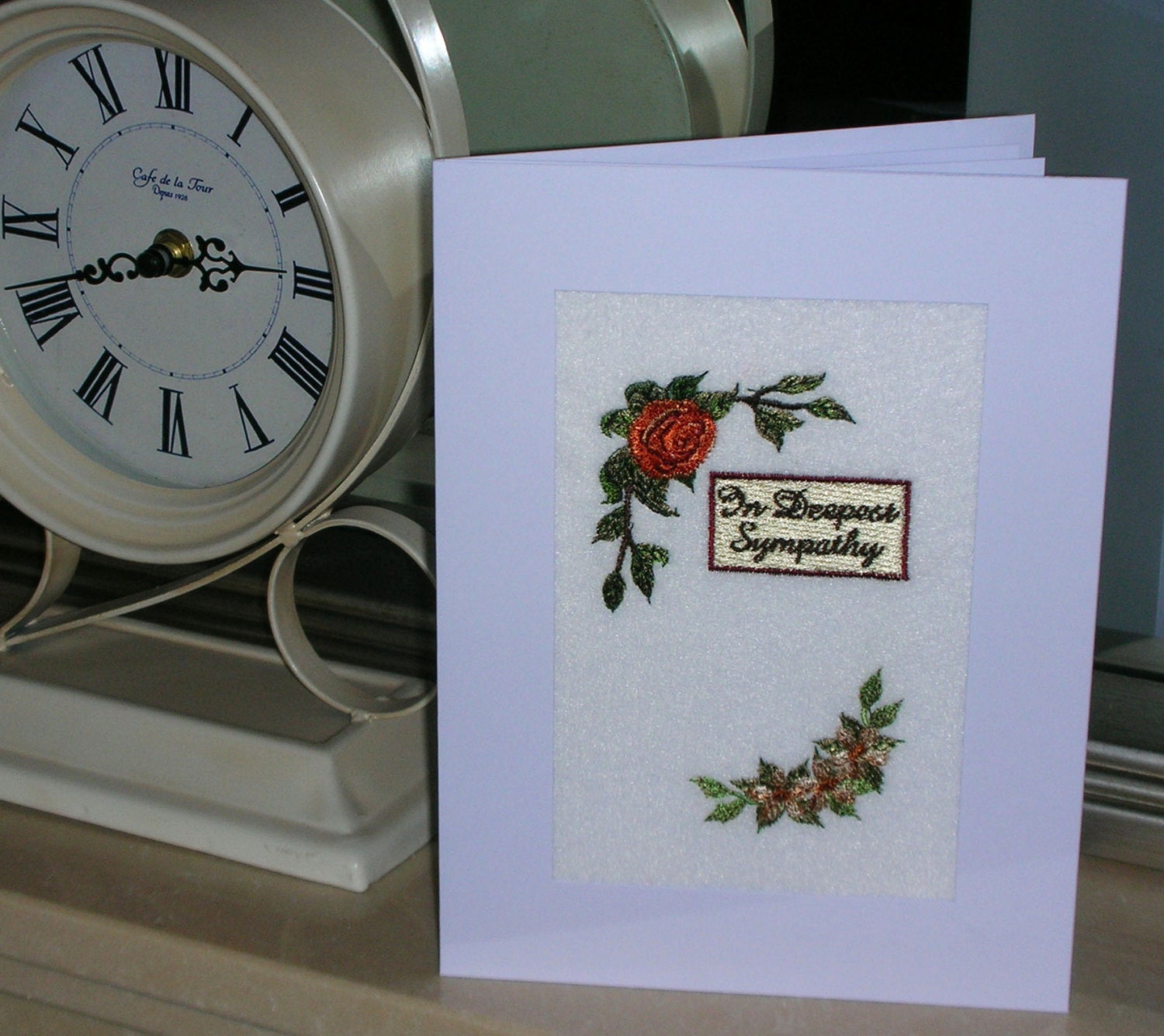 A New Machine Embroidered Hand Finished Sympathy Card -- Roses . - Etsy ...