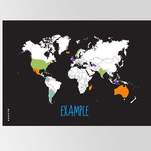 World Map, A1 Poster Printable, Instant Digital Download Black Modern ...