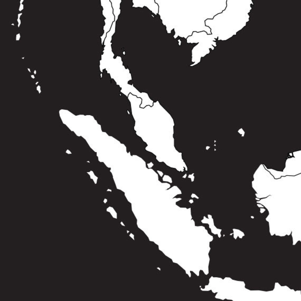 World Map, A1 Poster Printable, Instant Digital Download - Black Modern ...