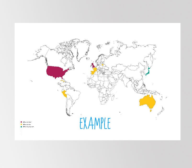 World Map A1 Poster Printable Instant Digital Download - Etsy