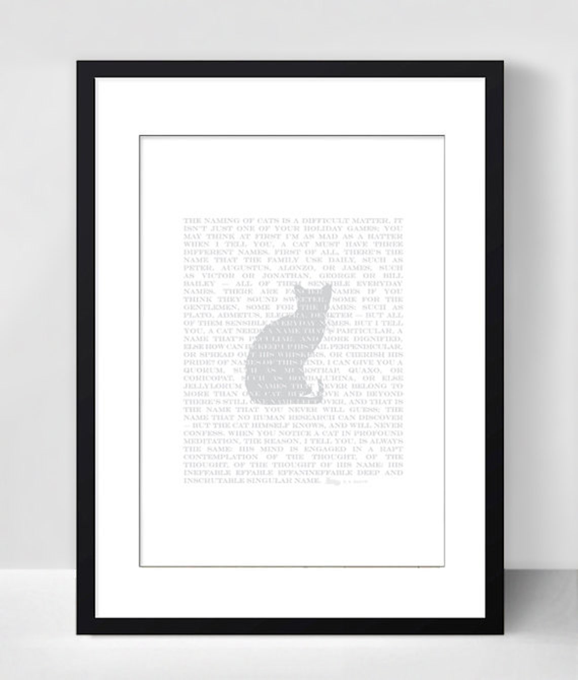 The Naming of Cats Full Poster, A2 Poster Printable, Instant Digital ...