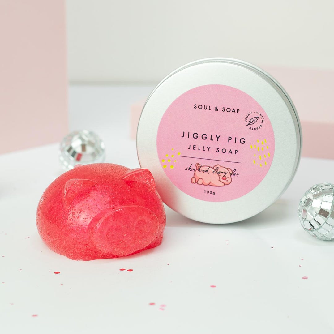 Jiggly Pig Jelly Soap - Gift Fun Artisan Handmade Vegan Scented Gift ...