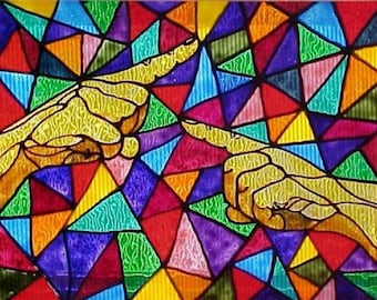 American Sign Language Hand Painted Stained Glass 8 X 10 Inch Art Panel ...