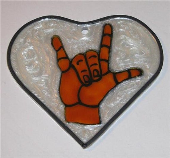 American Sign Language ASL I Love You Sun Catcher Hand Painted | Etsy