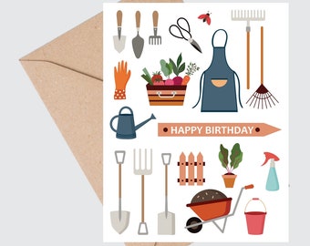 Gardening Birthday Card | Etsy