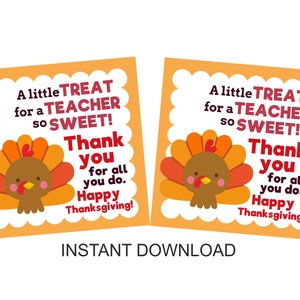 Happy Thanksgiving Gift Tags Teacher Printable / Printable Thanksgiving ...