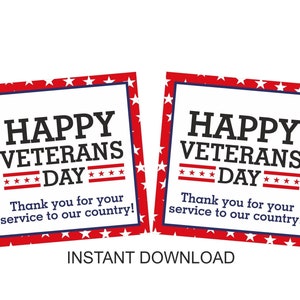 Veterans Day Gift Tags Printable / Printable Veterans Day Tags ...