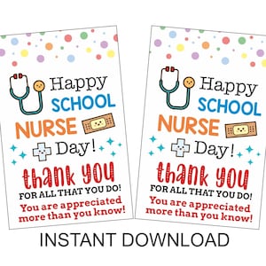 School Nurse Appreciation Tag Printable / School Nurse Gift / School ...