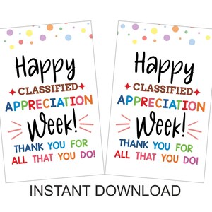 Classified Appreciation Week Gift Tag Printable / Classified Employee ...