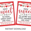 How Sweet It is to Work With You Tags / Valentine Coworker Tags ...
