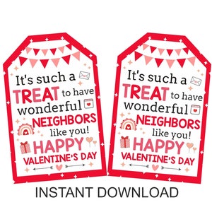 Valentine Neighbor Gift Tags Printable / Neighbor Valentine Gift Tag ...