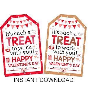 Valentine Coworker Tag Printable / Valentine Coworker Gift Tag ...