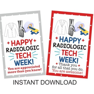 Radiologic Tech Week Tag Printable / Rad Tech Week Tags / Radiologic ...