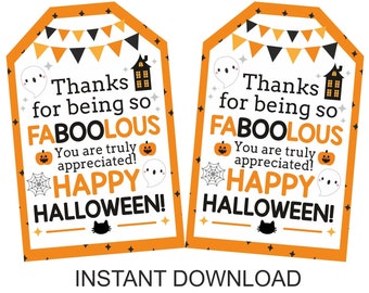 Printable Halloween Treat Tags / Halloween Appreciation Tag / Treat to ...