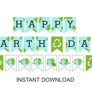 Earth Day Banner Printable / Happy Earth Day Sign / Earth Day Printable ...