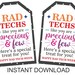 Rad Tech Week Gifts Tag Printable / Rad Tech Week Stickers Printable ...