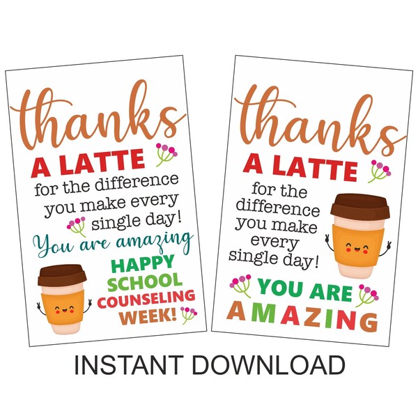 Thanks a Latte - Etsy