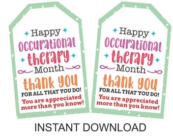 OT Month Gift Tag Printable / Occupational Therapy Month Tag / - Etsy
