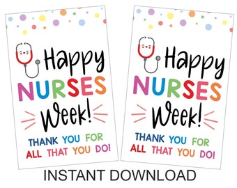 Nurses Week Tag Printable / Nurse Week Tag / Nurse Appreciation Tag ...