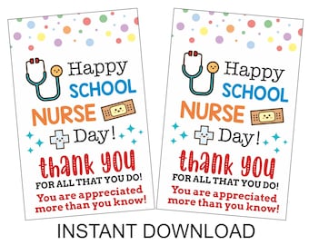 School Nurse Gift Card Holder Printable / School Nurse Appreciation ...
