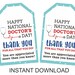 Doctor's Day Tag Printable / National Doctor's Day Gift Tag / Happy ...