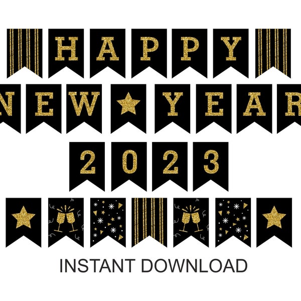Happy New Year Banner - Etsy