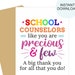 School Counselor Appreciation Card Printable / School Counselor Card ...