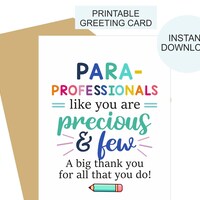 Printable Paraprofessional Appreciation Gift Card Holder | Para ...