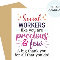 Best Social Worker Ever Card Thank You Card for Social Worker Card ...