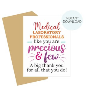 Medical Laboratory Professional Card Printable / Lab Week Card / Lab ...